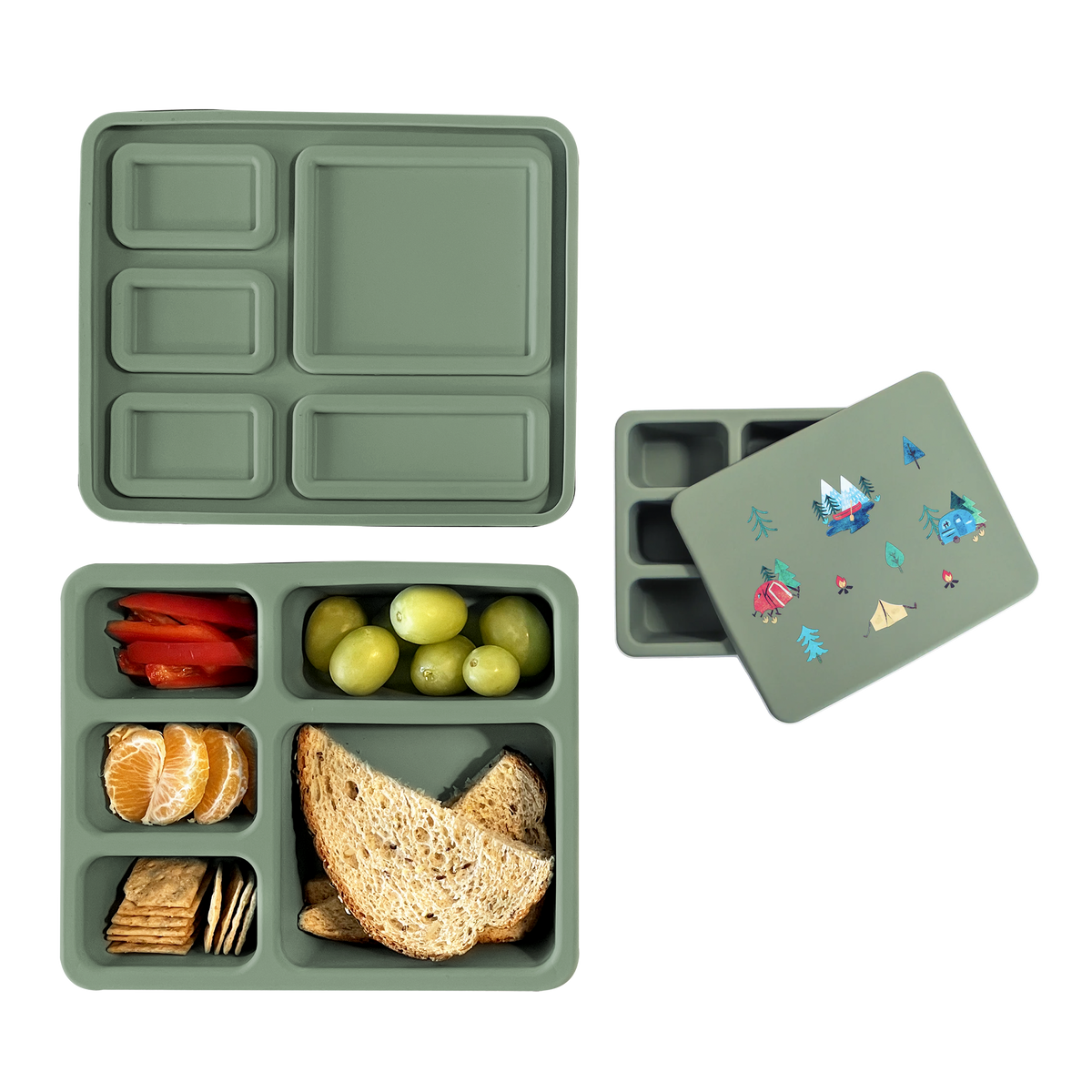 Silicone Bento Box Camper Sage Green for Toddlers and Kids | Austin ...