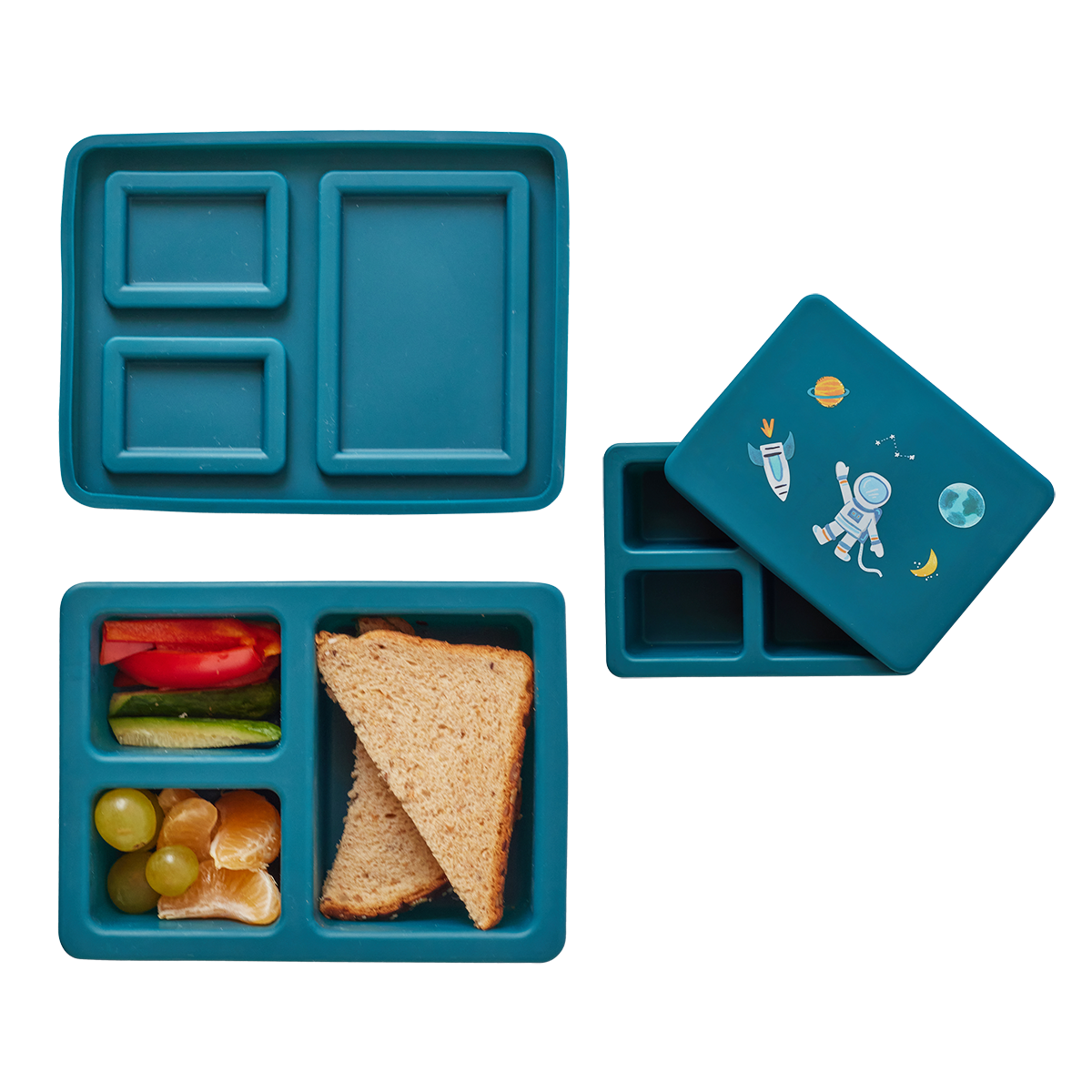 Silicone Mini Bento Box Space Galaxy Blue – Austin Baby Collection