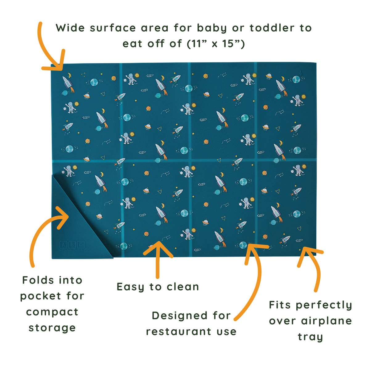 Silicone Placemat Space Galaxy Blue – Austin Baby Collection