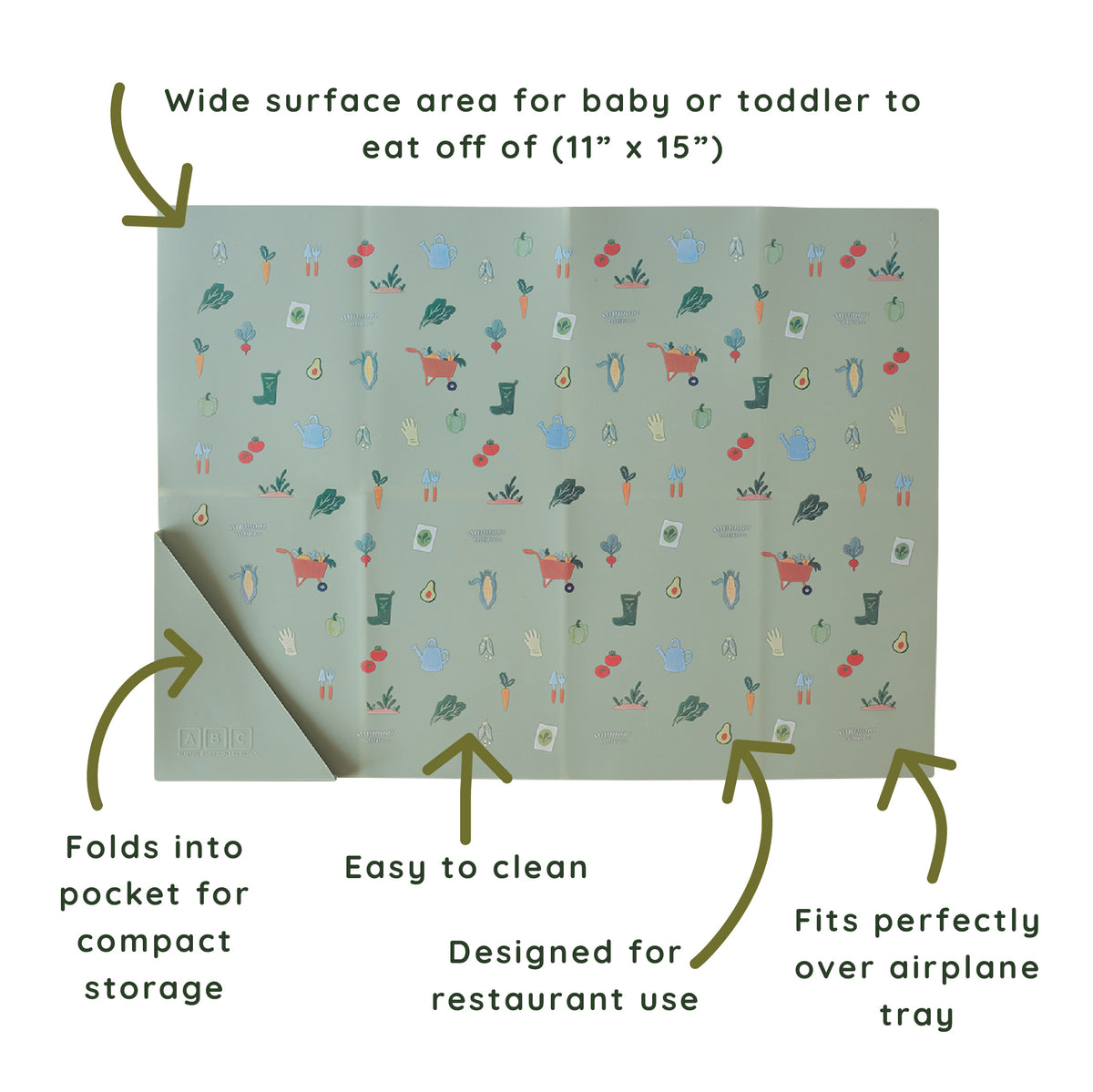 Silicone Bento Box and Foldable Placemat Set Veggie Garden Robin's Egg ...